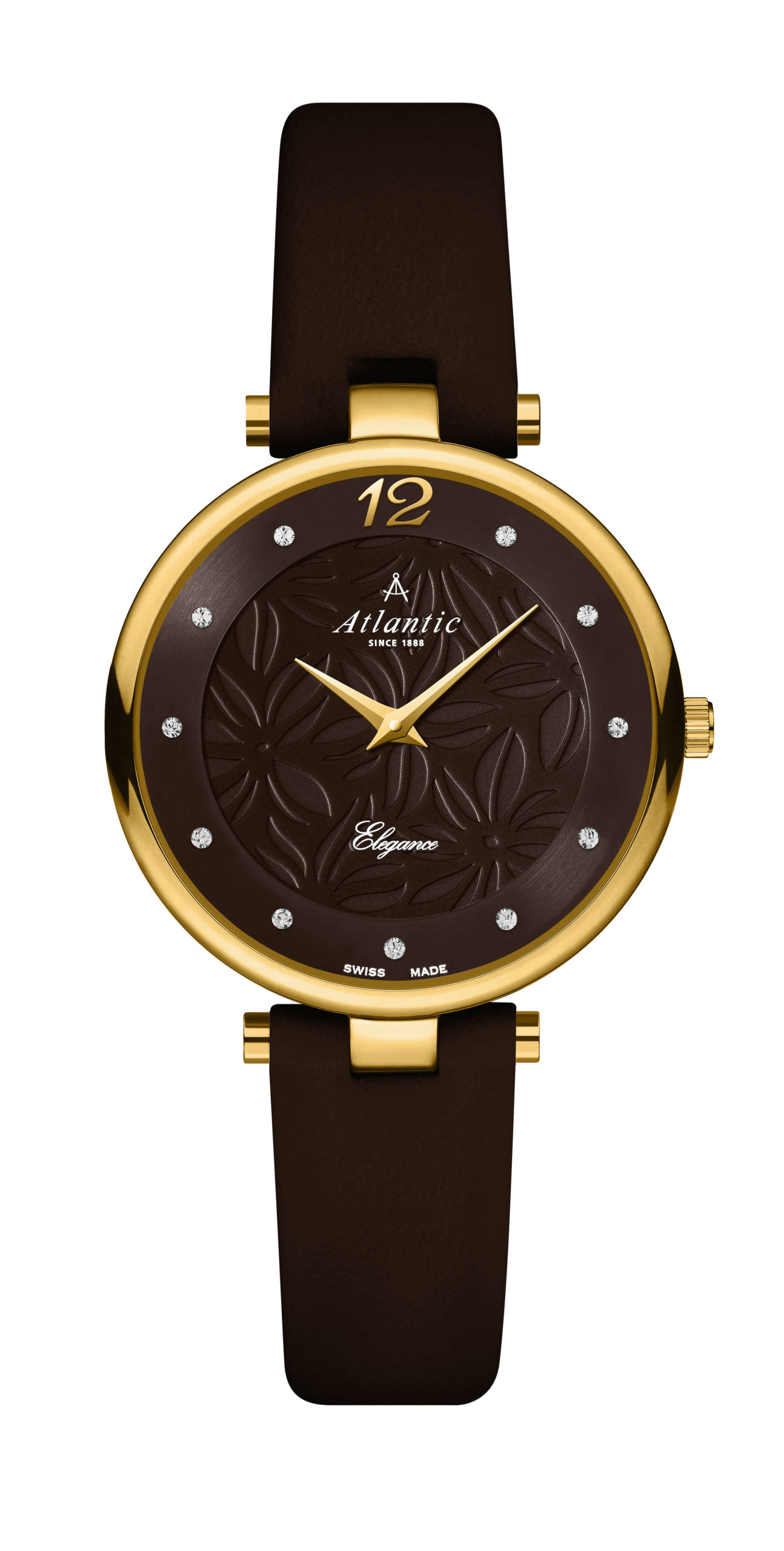 Elegance Floral Ladies PVD Leather - Atlantic Watches