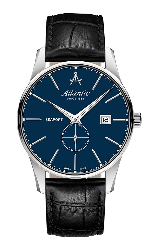 Seaport Small Second | Blue Dial on Leather Strap – Atlantic Watches
