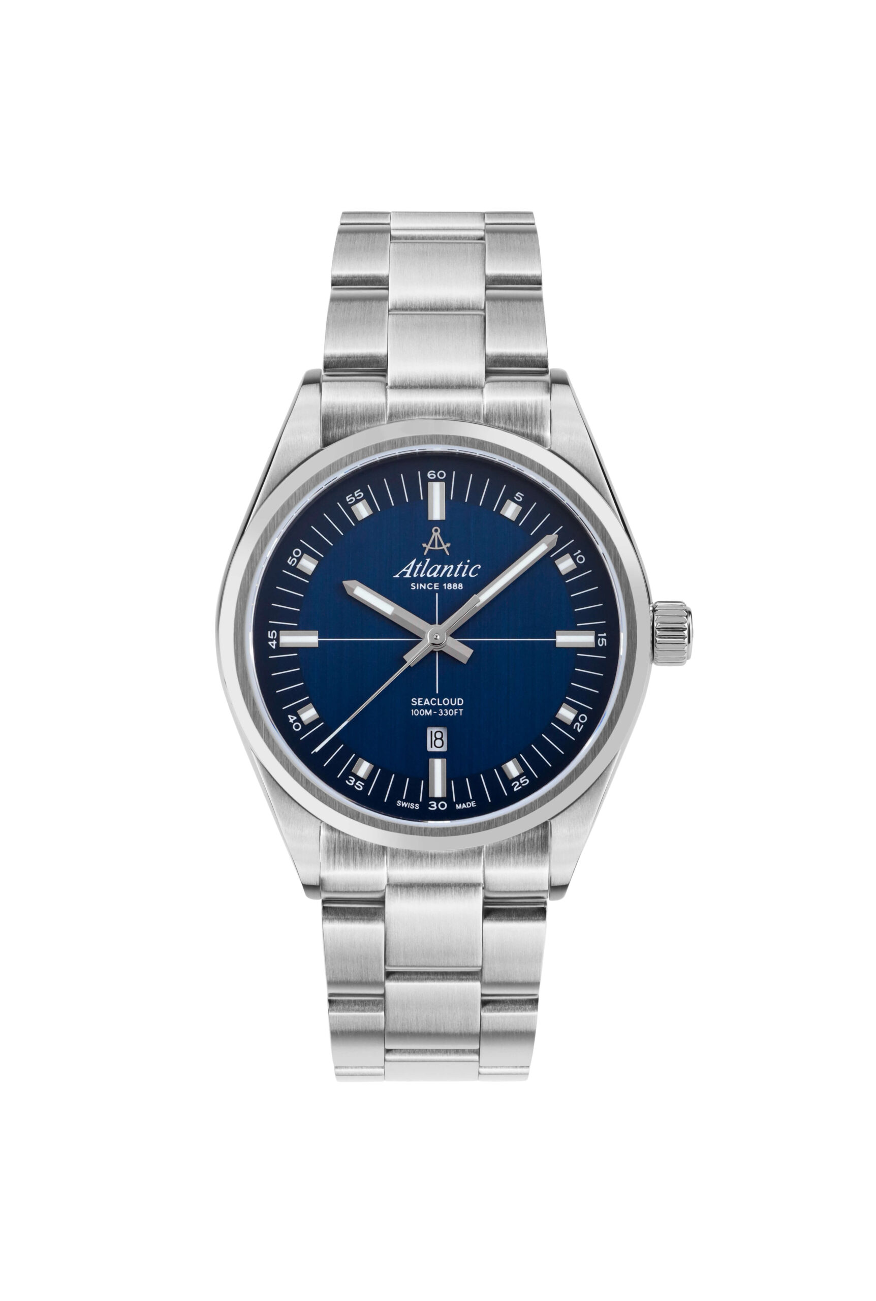 Seacloud | Blue Dial on Metal Bracelet – Atlantic Watches