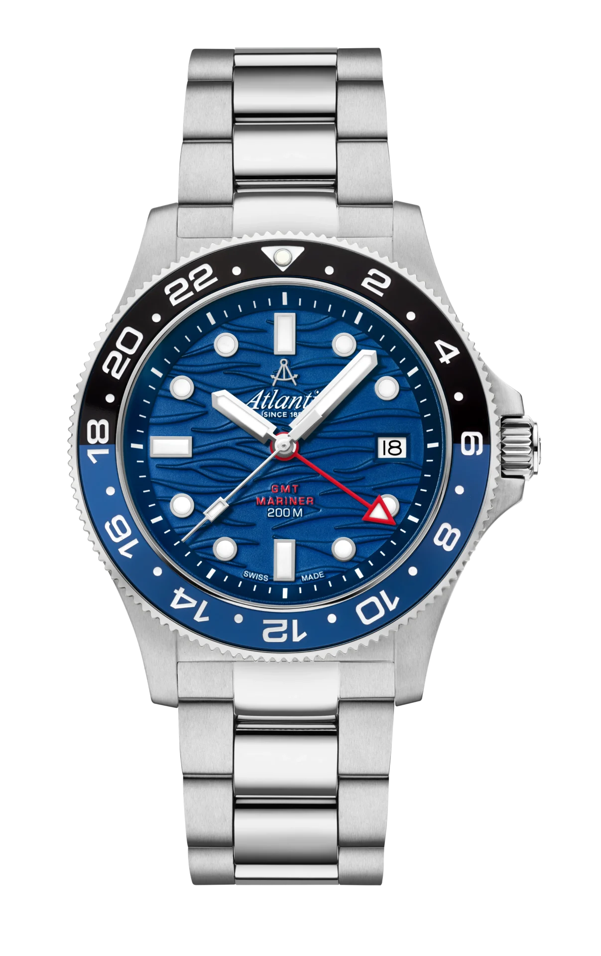 Atlantic Mariner Wave | Quartz GMT Blue – Atlantic Watches