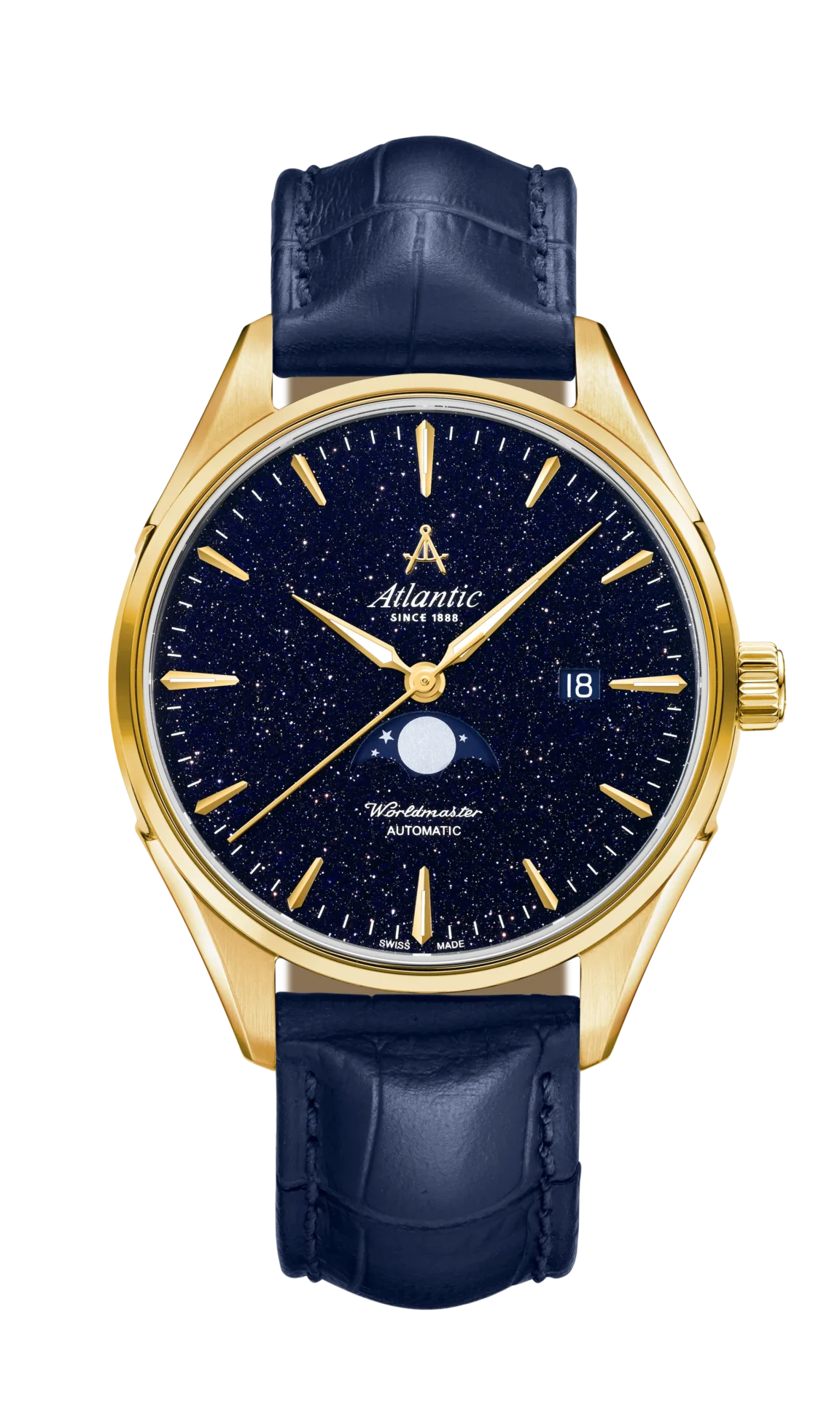 Atlantic Worldmaster Nightsky Moonphase | Yellow Gold PVD with Blue ...